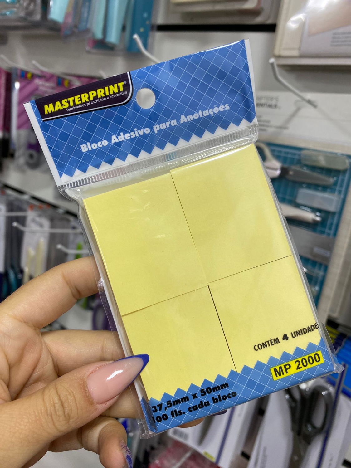 Bloco Adesivo Anotações 37,5X50MM AMARELO 4X100Folhas – Planeta dos Papéis